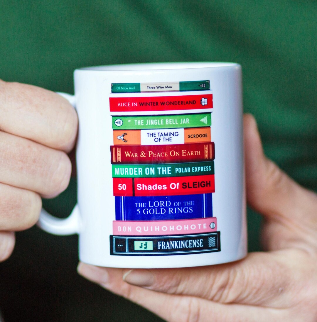 Funny Book Puns Christmas Mug, Gift for Bookworm, Book Club Secret ...
