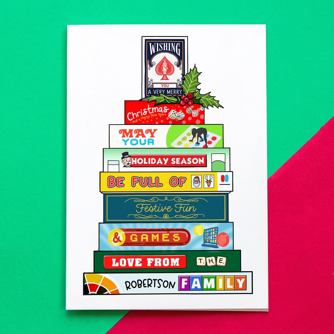 Personalised Board Games Christmas Cards, Custom Christmas Cards ...