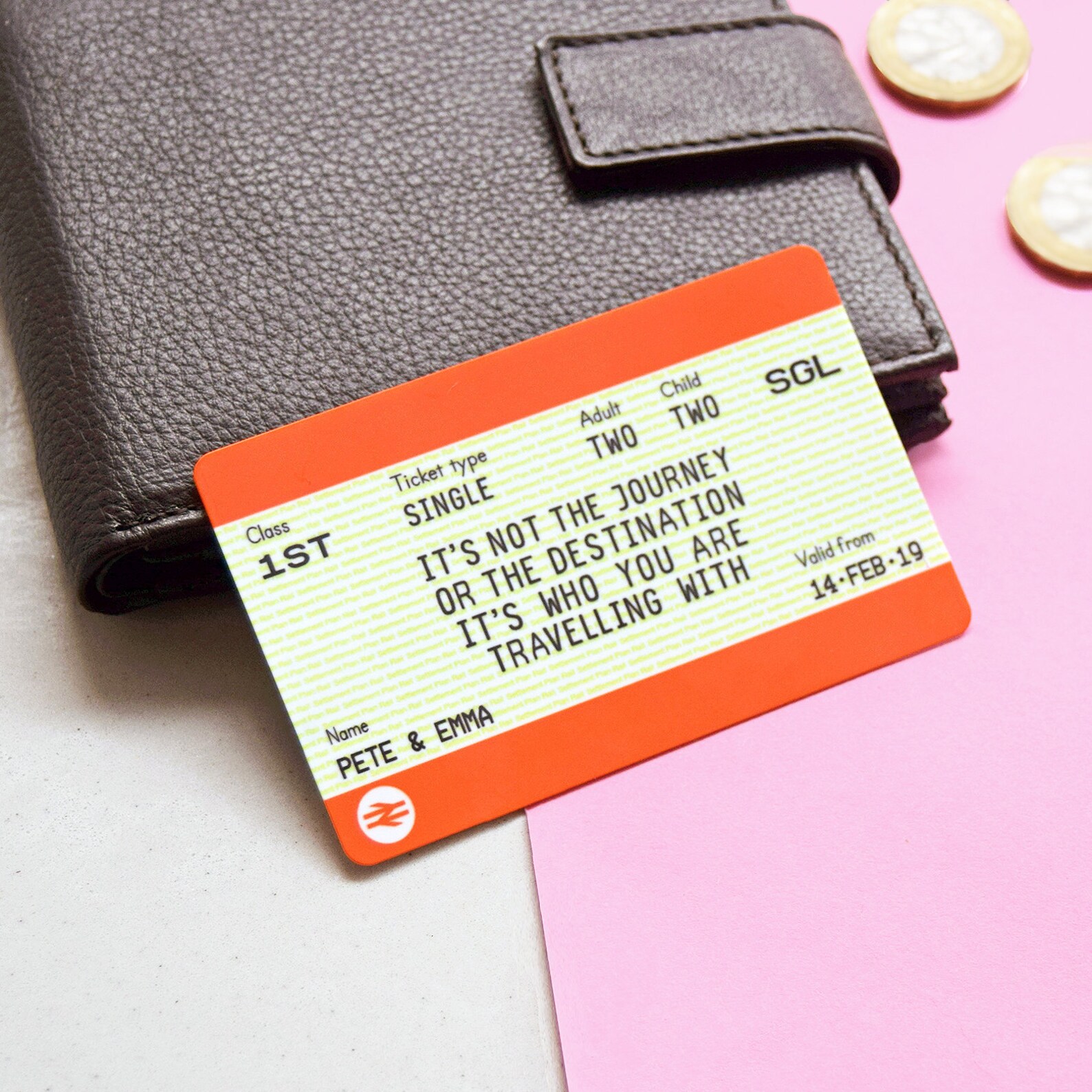Personalised Train Ticket Wallet Insert, Personalised Train Ticket ...