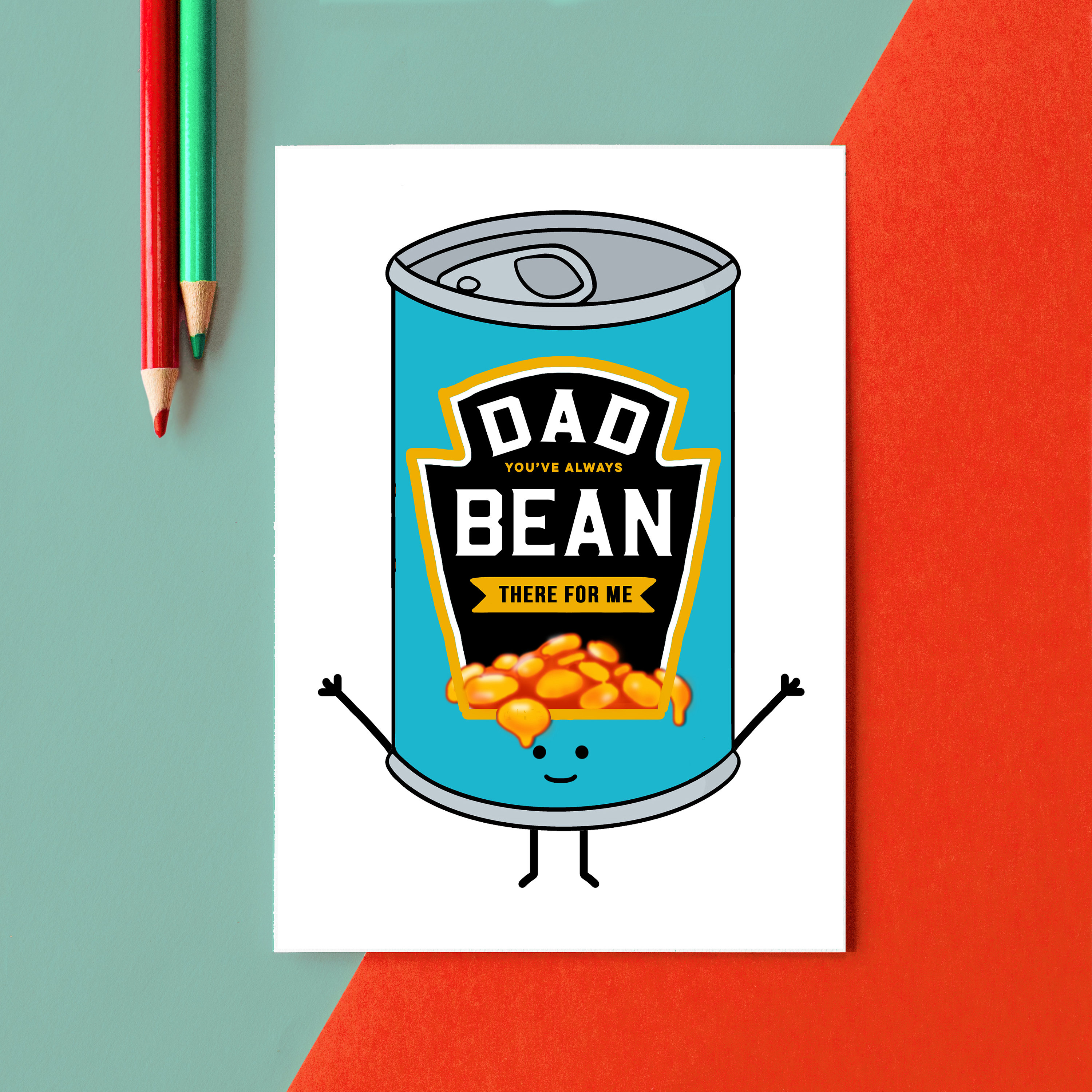 Baked Beans Card for Dad, Thoughtful Card for Dad, Thank You Card for ...