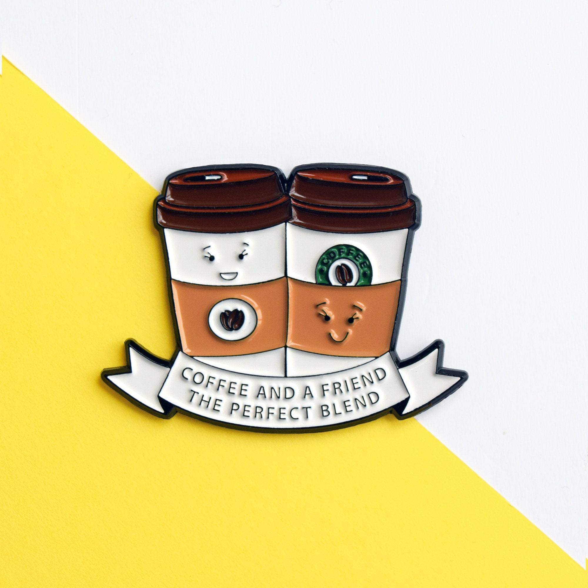 Coffee and a Friend Enamel Pin Badge Gift for a Friend Best - Etsy UK