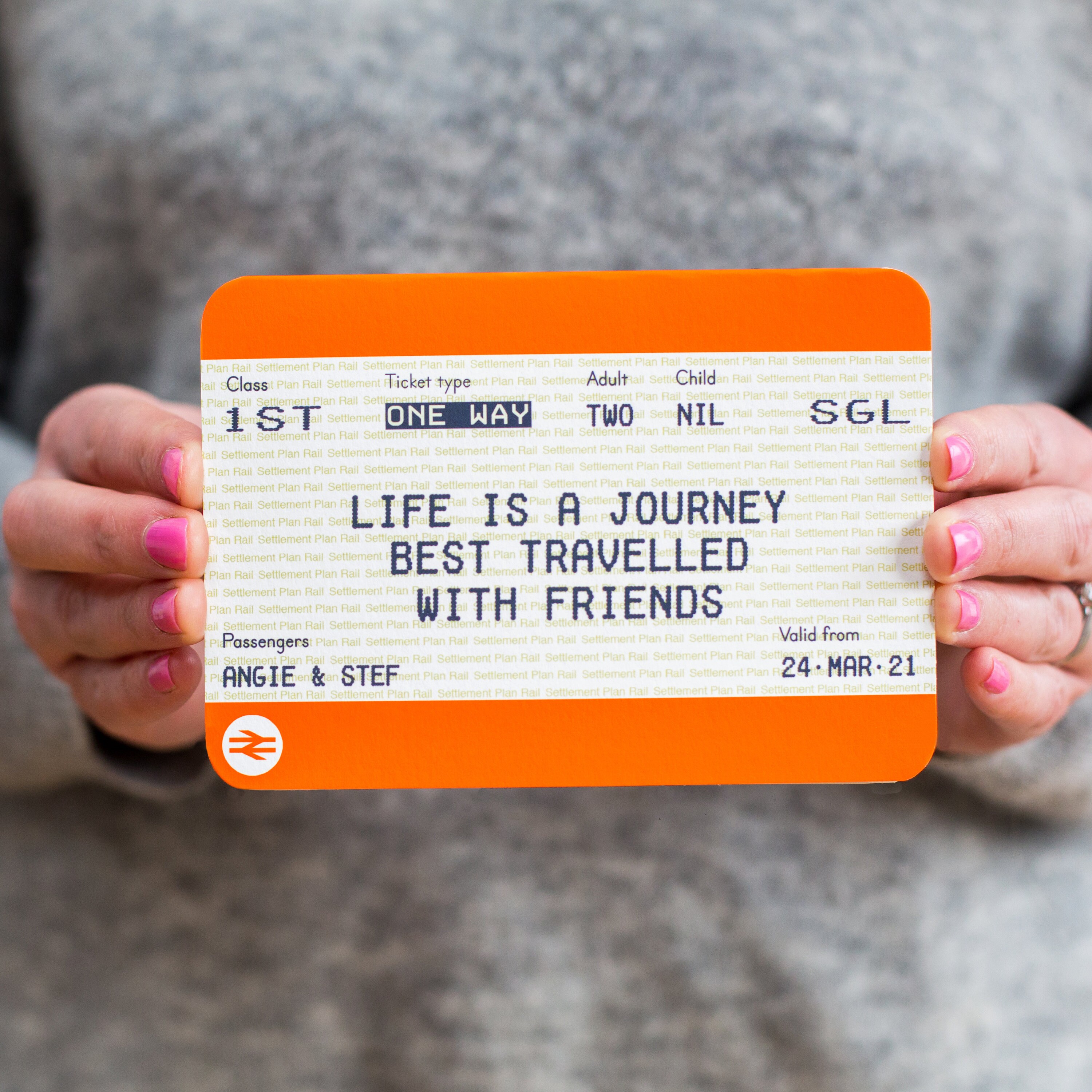Personalised Train Ticket Friendship Card Train Ticket - Etsy UK