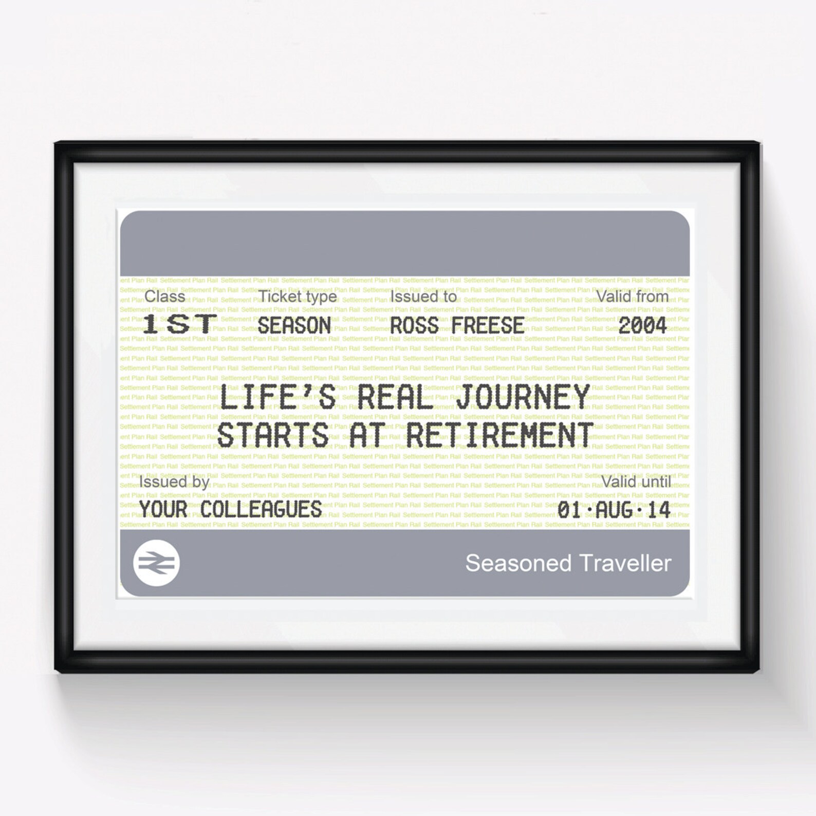 Personalized Retirement Gift Personalised Train Ticket | Etsy