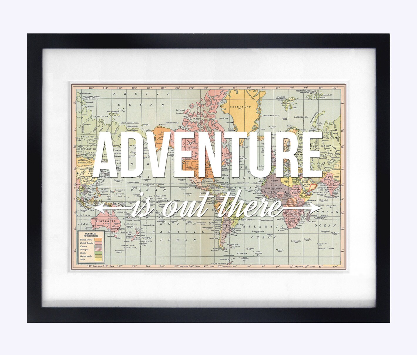 World Map Poster Adventure is Out There Map of World Print | Etsy