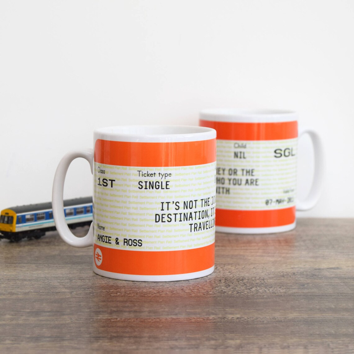 Personalised Train Ticket Mug Personalised Mug Travel - Etsy UK