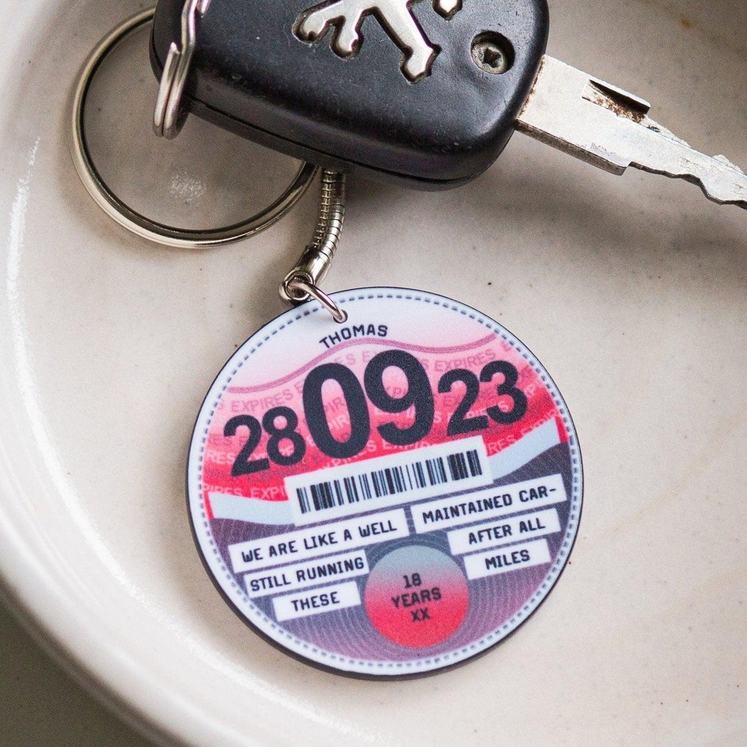 Personalised Anniversary Keyring, Custom Anniversary Keychain ...