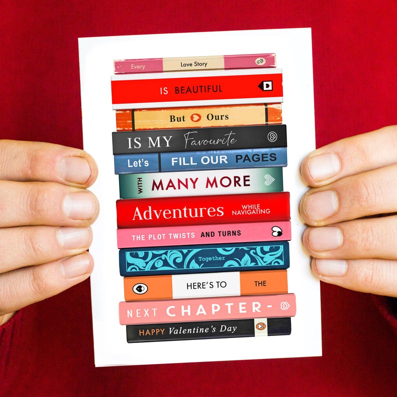 Book Lover Valentine's Day Card, Literary Valentine's Card, Book Titles ...