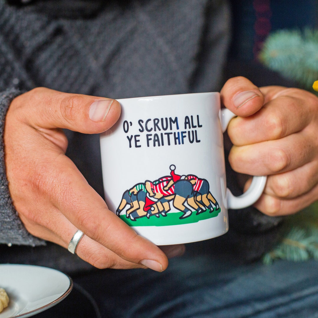 Funny Rugby Christmas Mug, Rugby Mug, Coffee Mug, Holiday Gift, Rugby ...