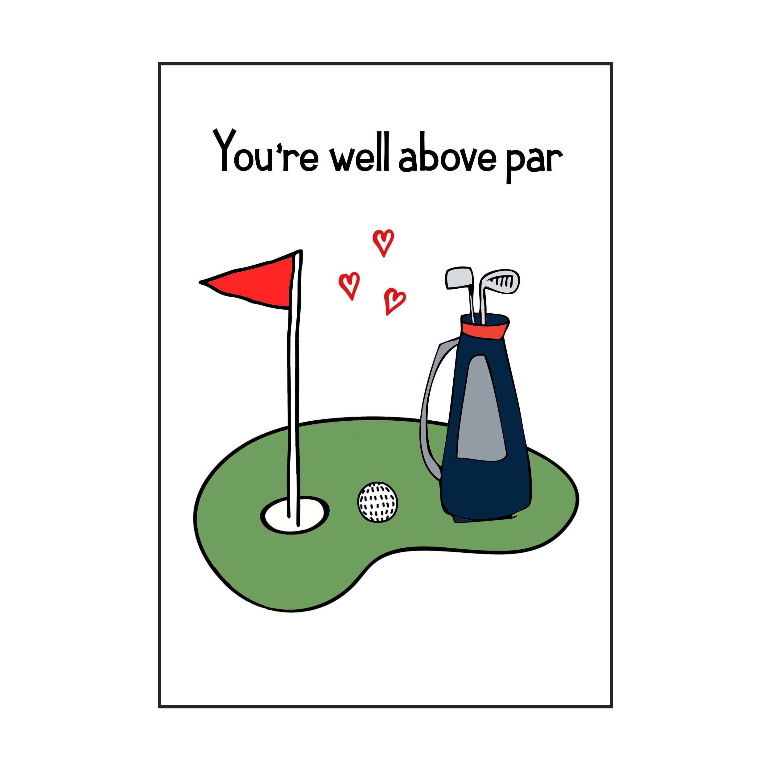 Funny Golf Valentine's Card Card for boyfriend Golf | Etsy