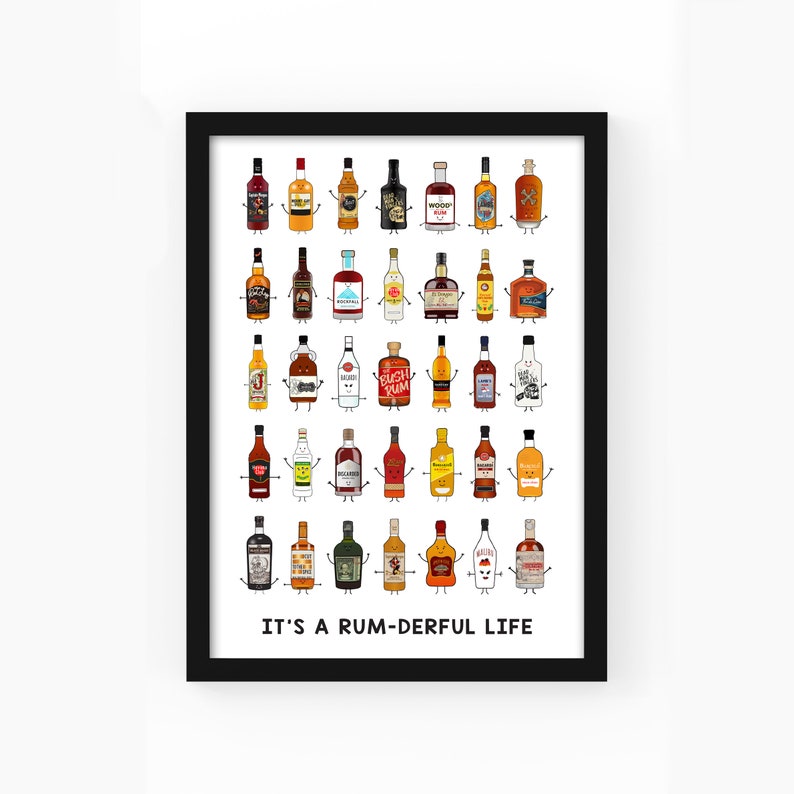 Illustrated Rum Poster Rum Print Rum Wall Art Rum Gift Rum - Etsy