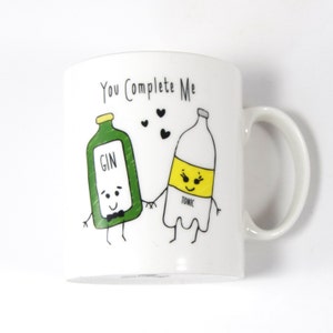 Gin Mug Funny Mug Gin Mug Couple Gift Love Illustration - Etsy UK