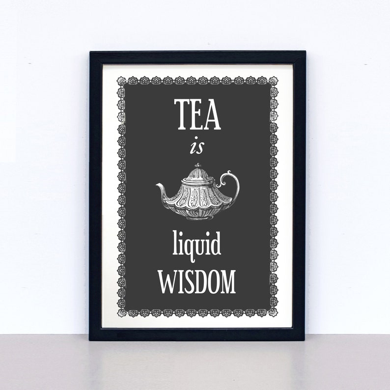 Tea Print Tea Quote Print Black and White Print Tea Quote - Etsy UK