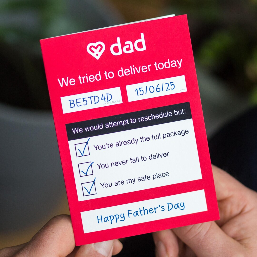 Delivery Themed Father's Day Card, Missed Delivery Card, Pun Father's ...