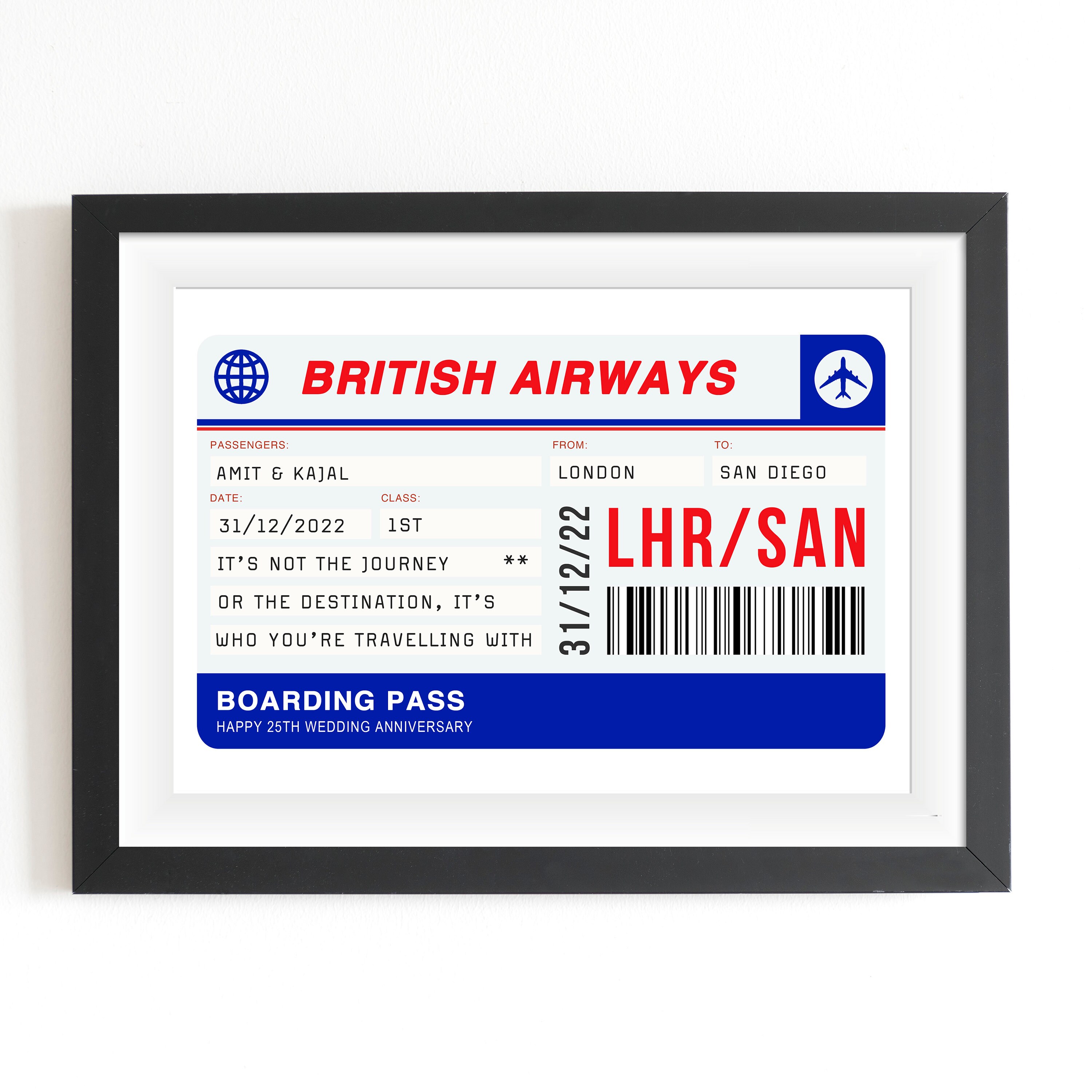 Personalised Boarding Pass Print Personalised Wedding Gift - Etsy.de