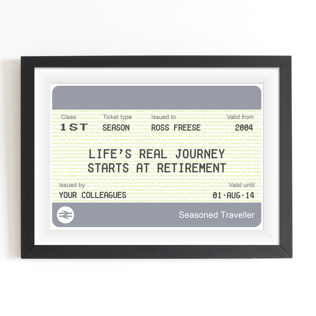 Personalized Retirement Gift, Personalised Train Ticket, Retirement ...