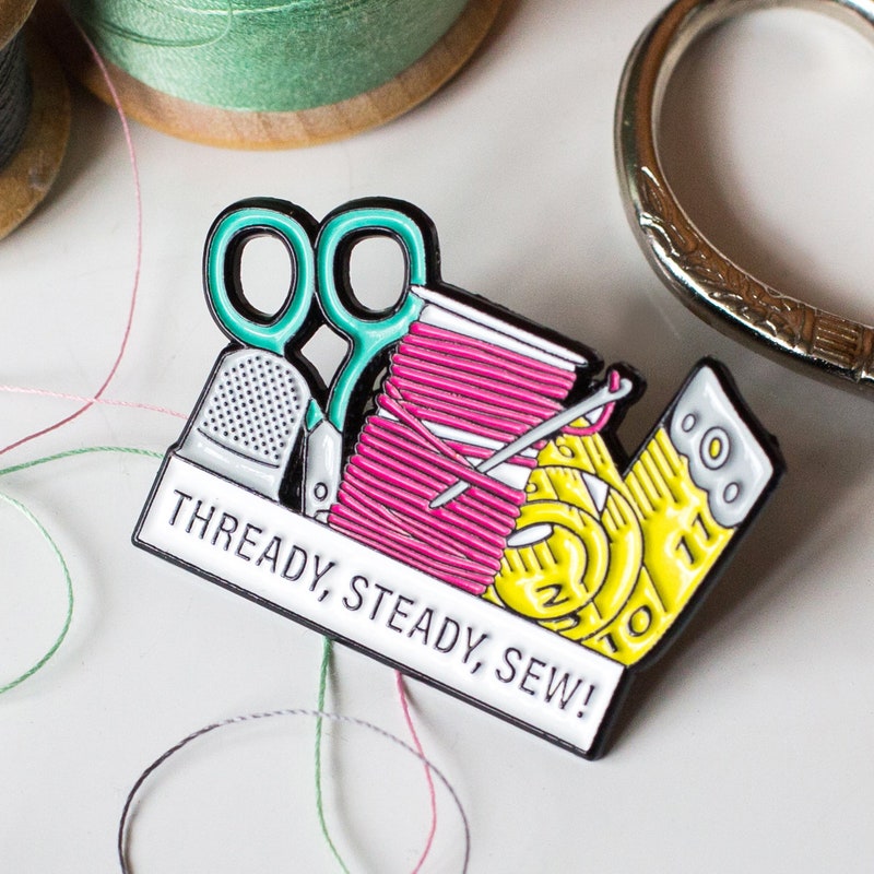 Sewing Enamel Pin - Etsy