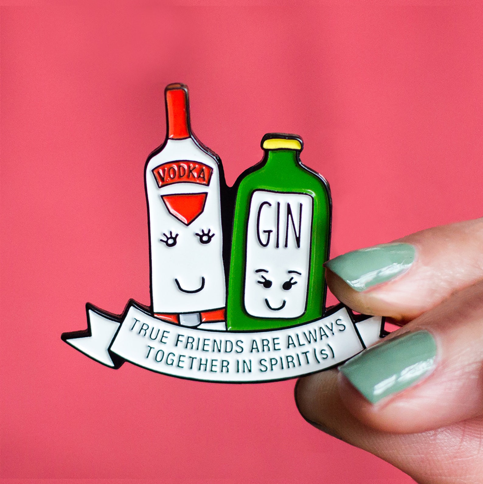 Vodka and Gin Enamel Pin Gin Pin Best Friend Gift - Etsy UK