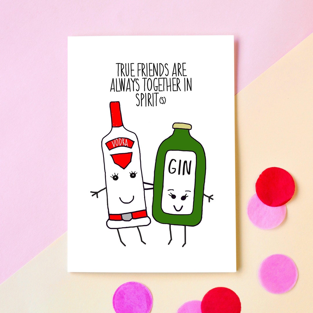 Friend Birthday Card, Gin Card, Card for Friend, Best Friend Card ...