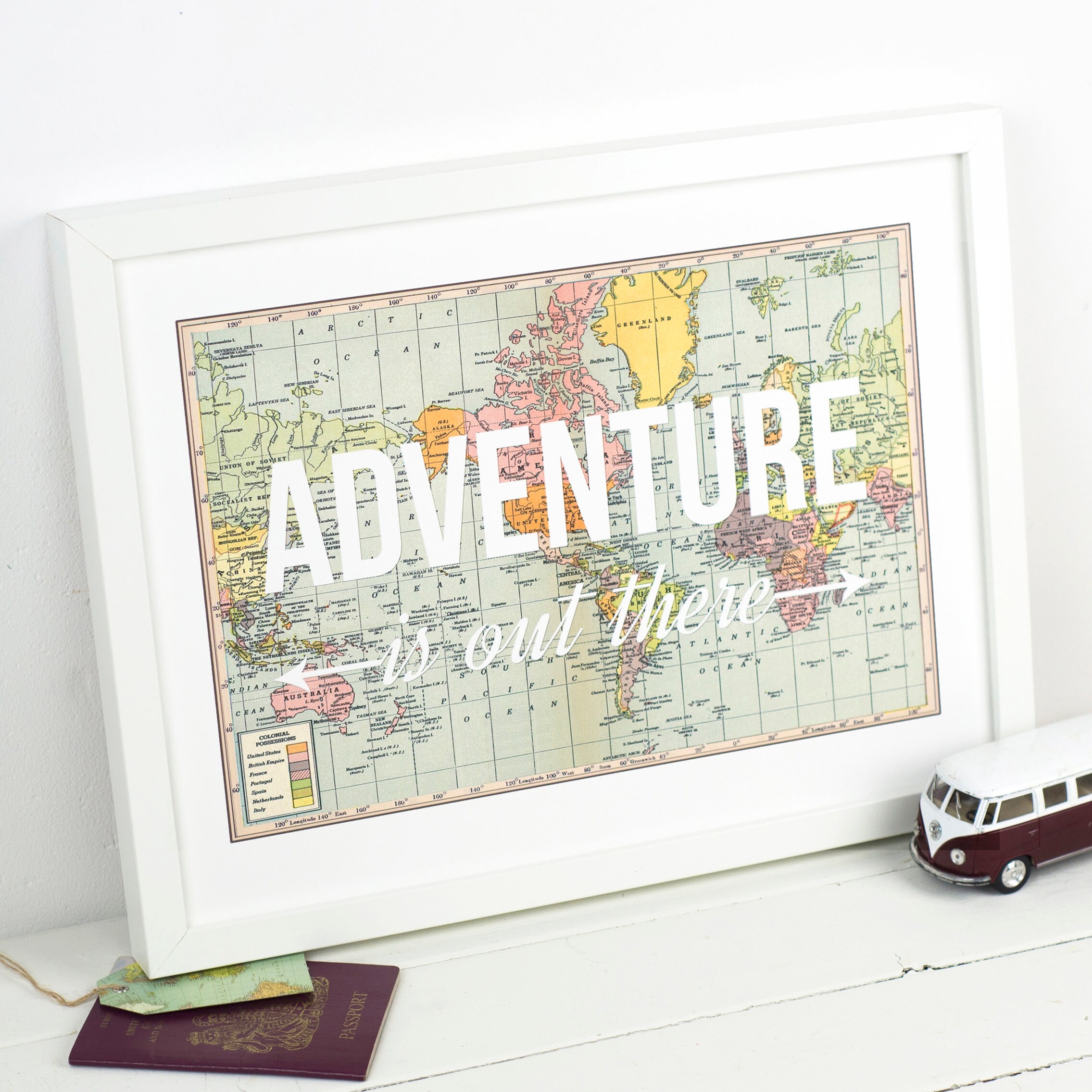 World Map Poster Adventure is Out There Map of World Print - Etsy UK