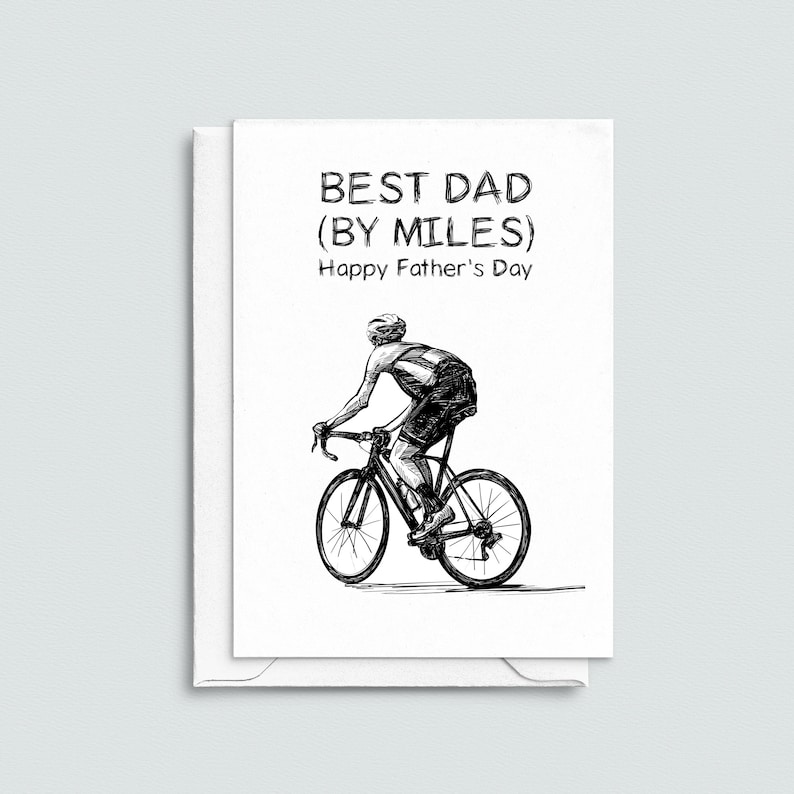 Cycling Father's Day Card, Cycling Card for Dad, Bicycle Father's Day ...