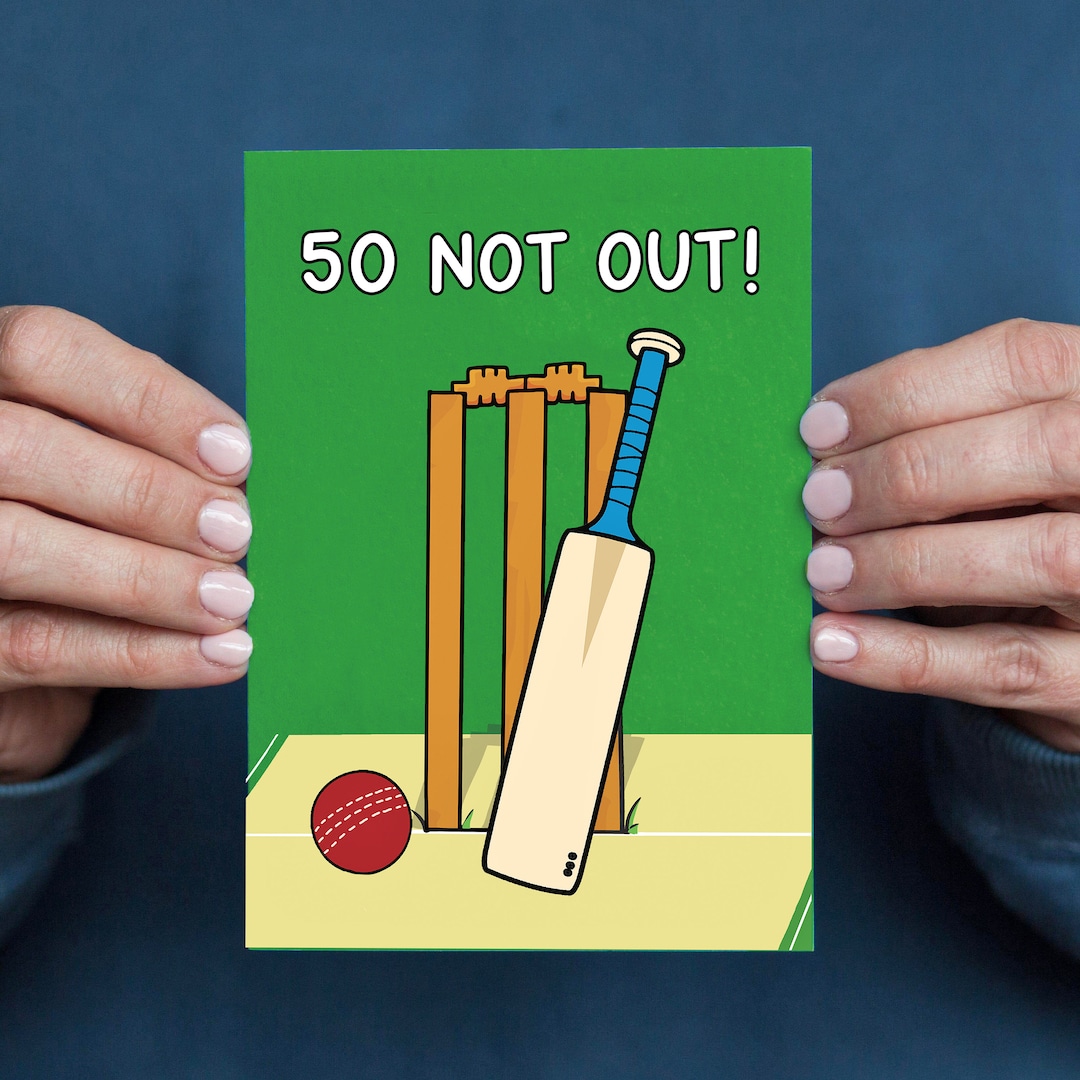 Funny Cricket 50th Birthday Card, 50 Birthday Card for Cricket Lover ...