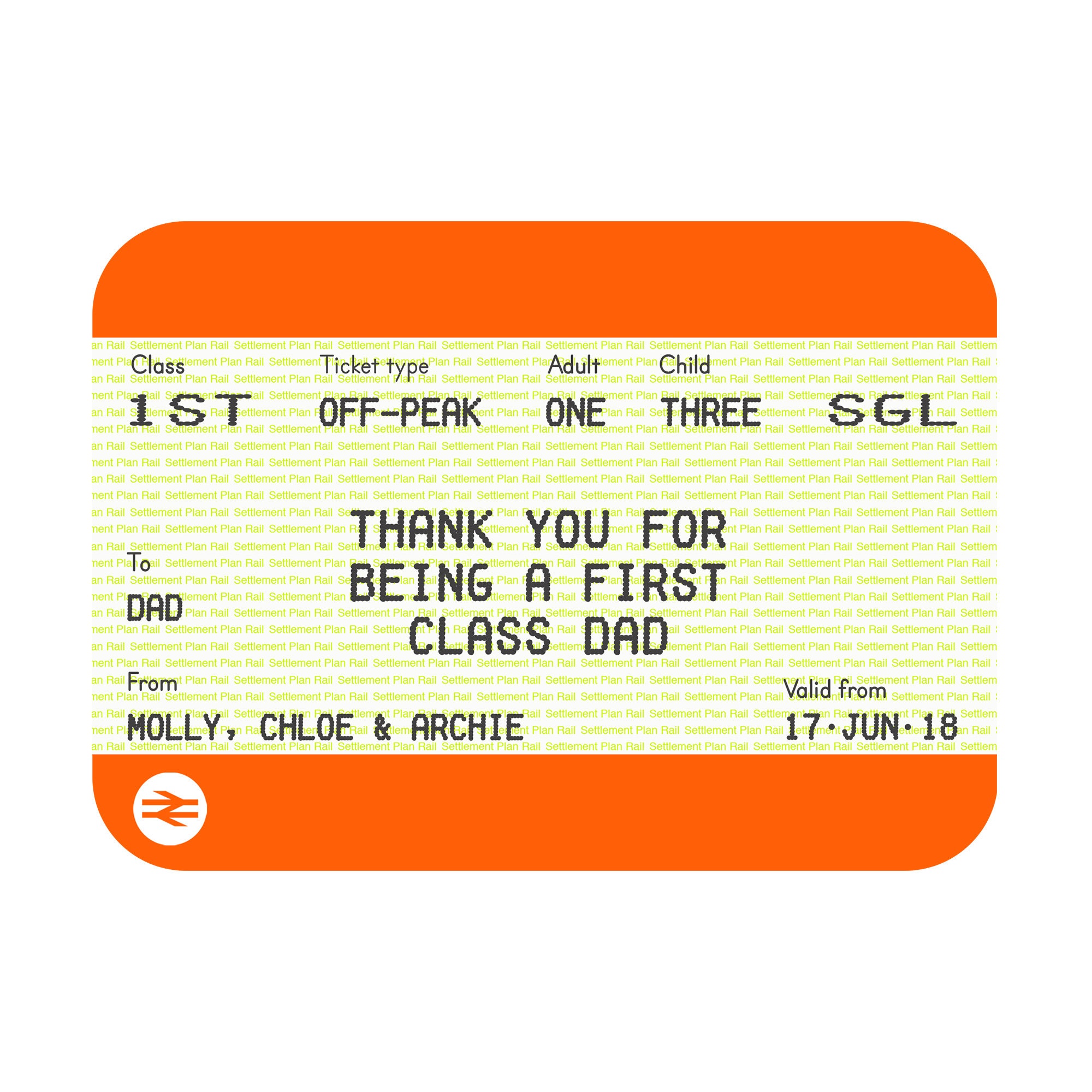 Personalised Card for Dad Train Ticket Card for Dad - Etsy UK