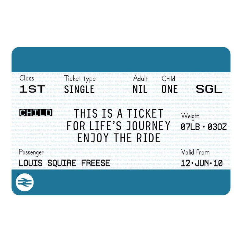 Personalised Train Ticket for Children, Personalised Childrens Print ...