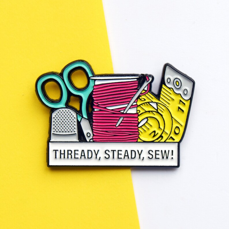 Sewing Enamel Pin Badge Sewing Pun Sewing Badge Sewing - Etsy UK