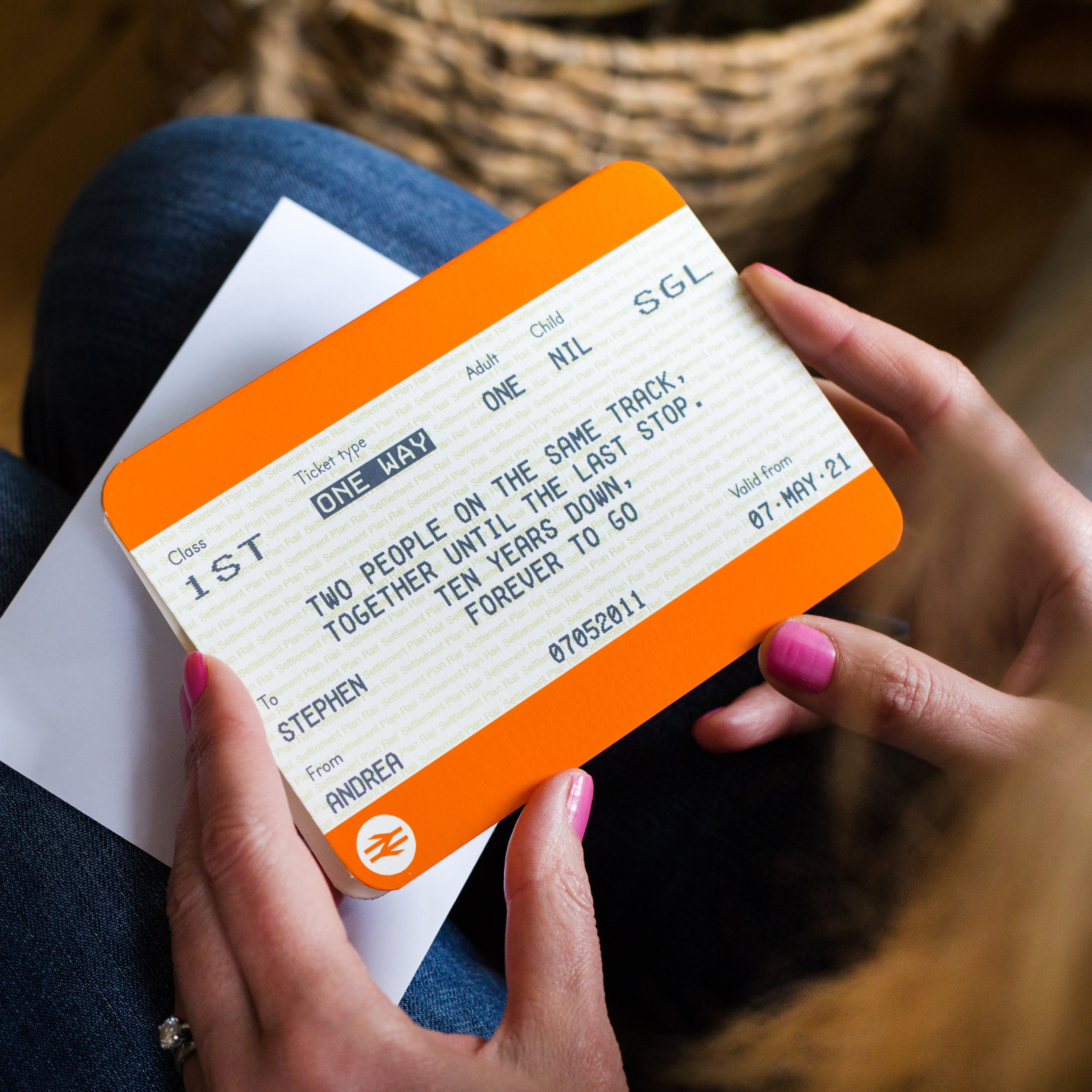 Personalised Train Ticket Anniversary Card, Custom Anniversary Card ...
