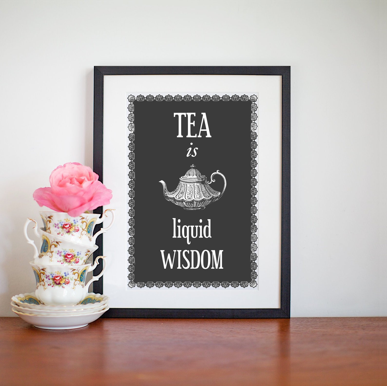 Tea Print Tea Quote Print Black and White Print Tea Quote - Etsy UK