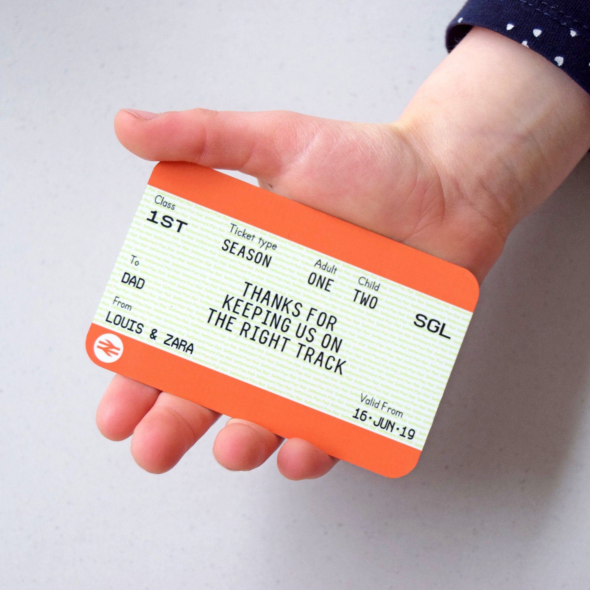 Personalised Train Ticket Gift for Dad Metal Wallet Card - Etsy UK