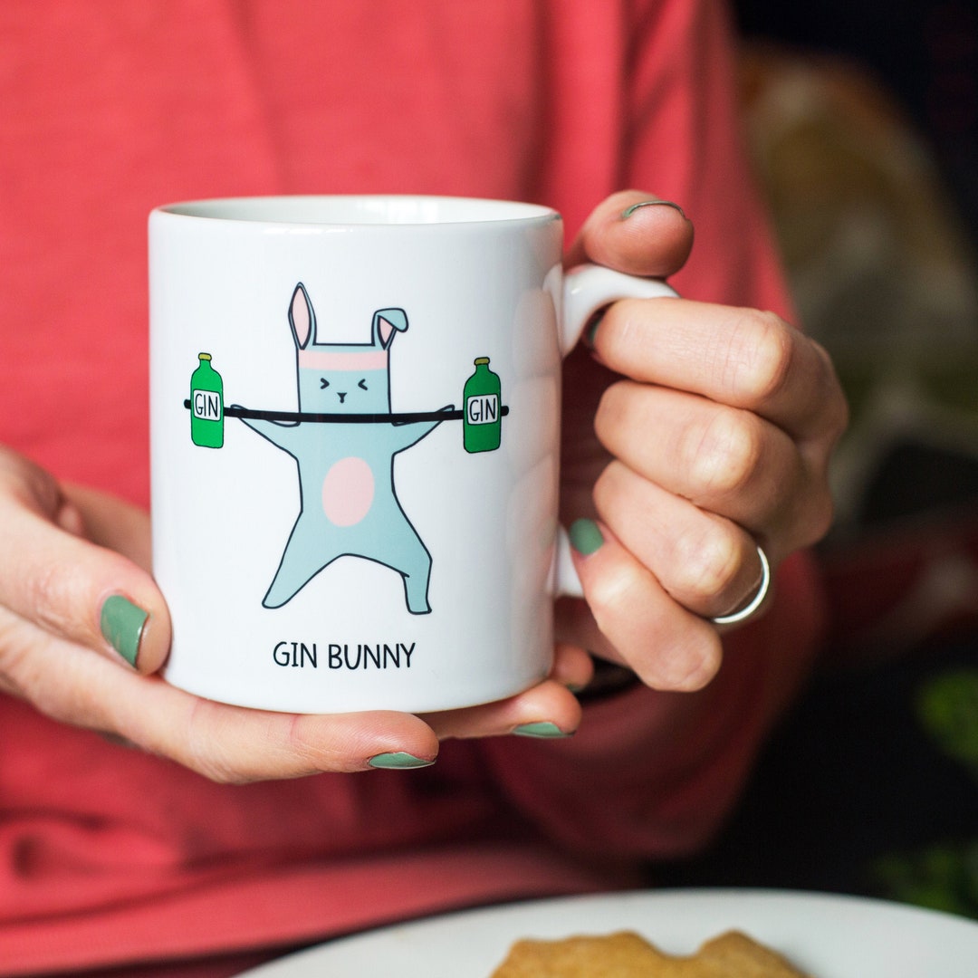 Gin Bunny Mug Funny Mug Gin Mug Coffee Mug Best Friend Etsy Uk 