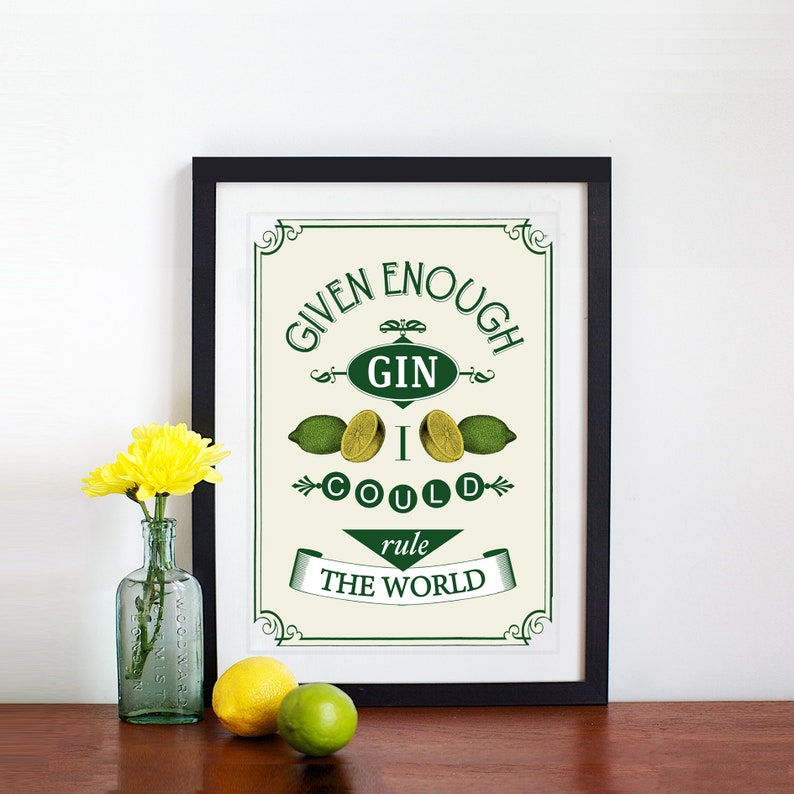 Funny Gin Quote Print Gin Quote Gin and Tonic Gin Gin | Etsy