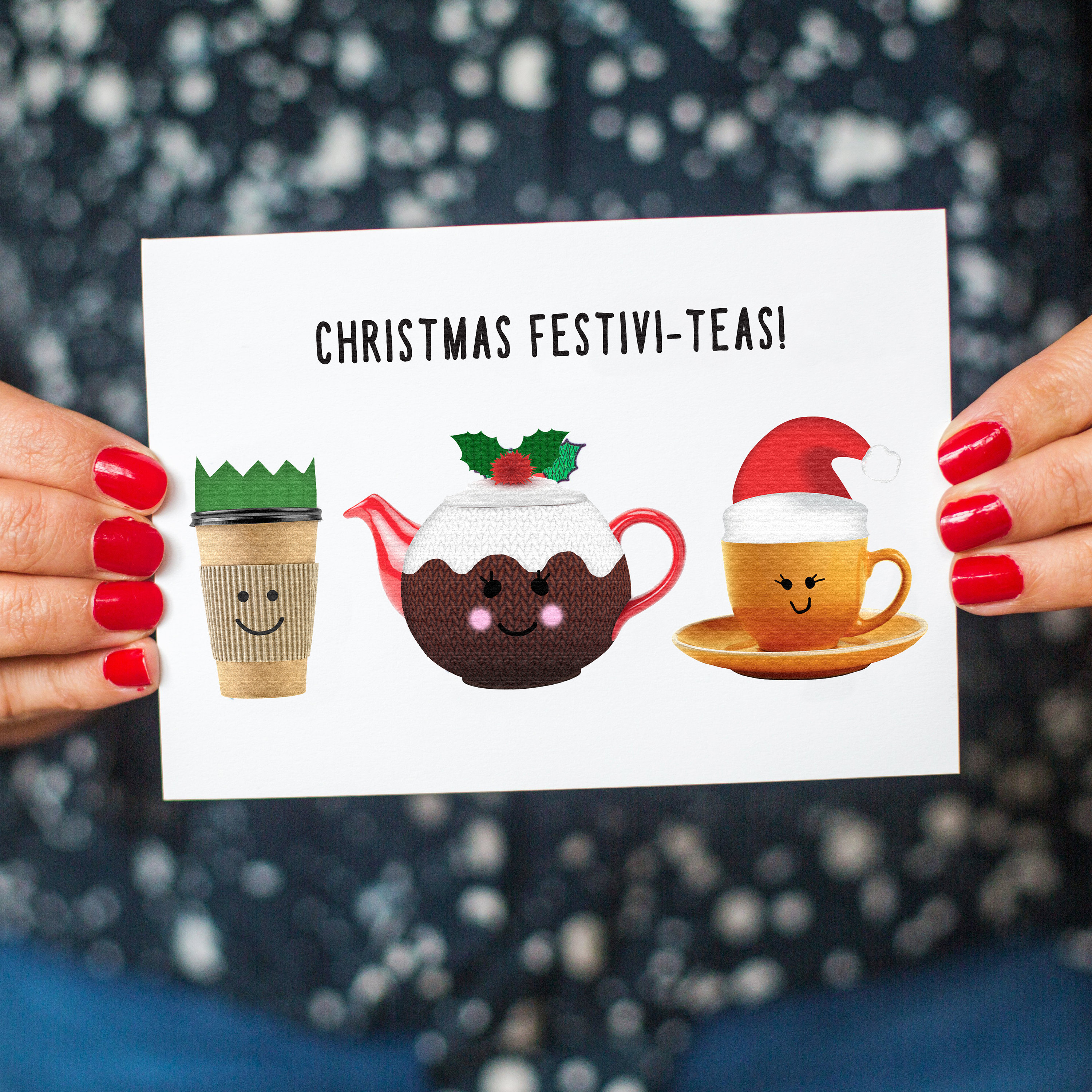 Funny Tea Pun Christmas Card Funny Holiday Card Funny | Etsy