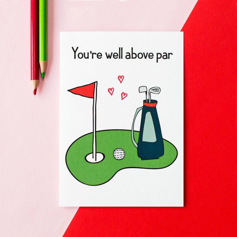 Cute Golf Card for Partner 'you're Well Above Par Card for Golf Lover ...