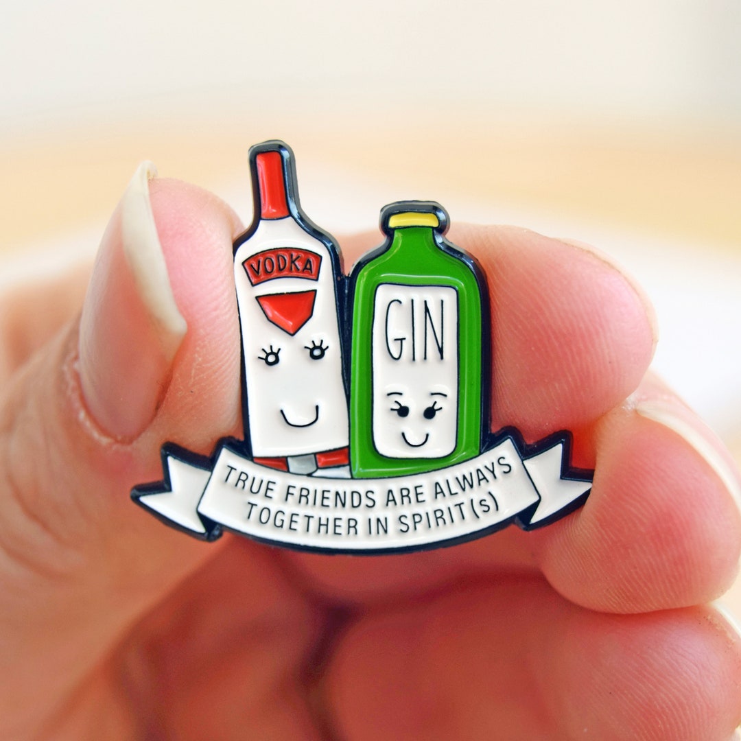 Vodka and Gin Enamel Pin, Gin Pin, Best Friend Gift, Friendship Pin ...