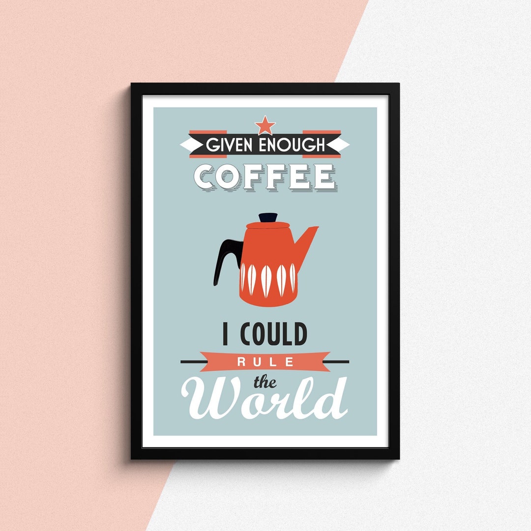 Coffee Print, Coffee Poster, Kitchen Wall Art, Coffee Decor ...