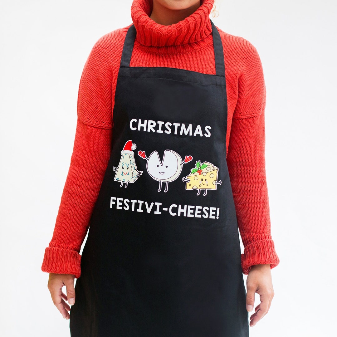 Funny Cheese Christmas Apron, Cheese Lover Gift, Holiday Apron ...