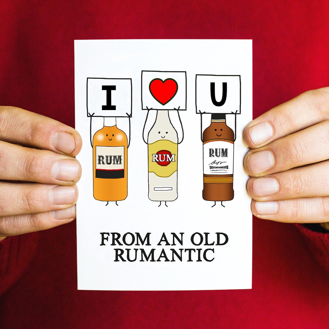 Rum Valentine's Day Card, Rum Card for Partner, Anniversary Card ...