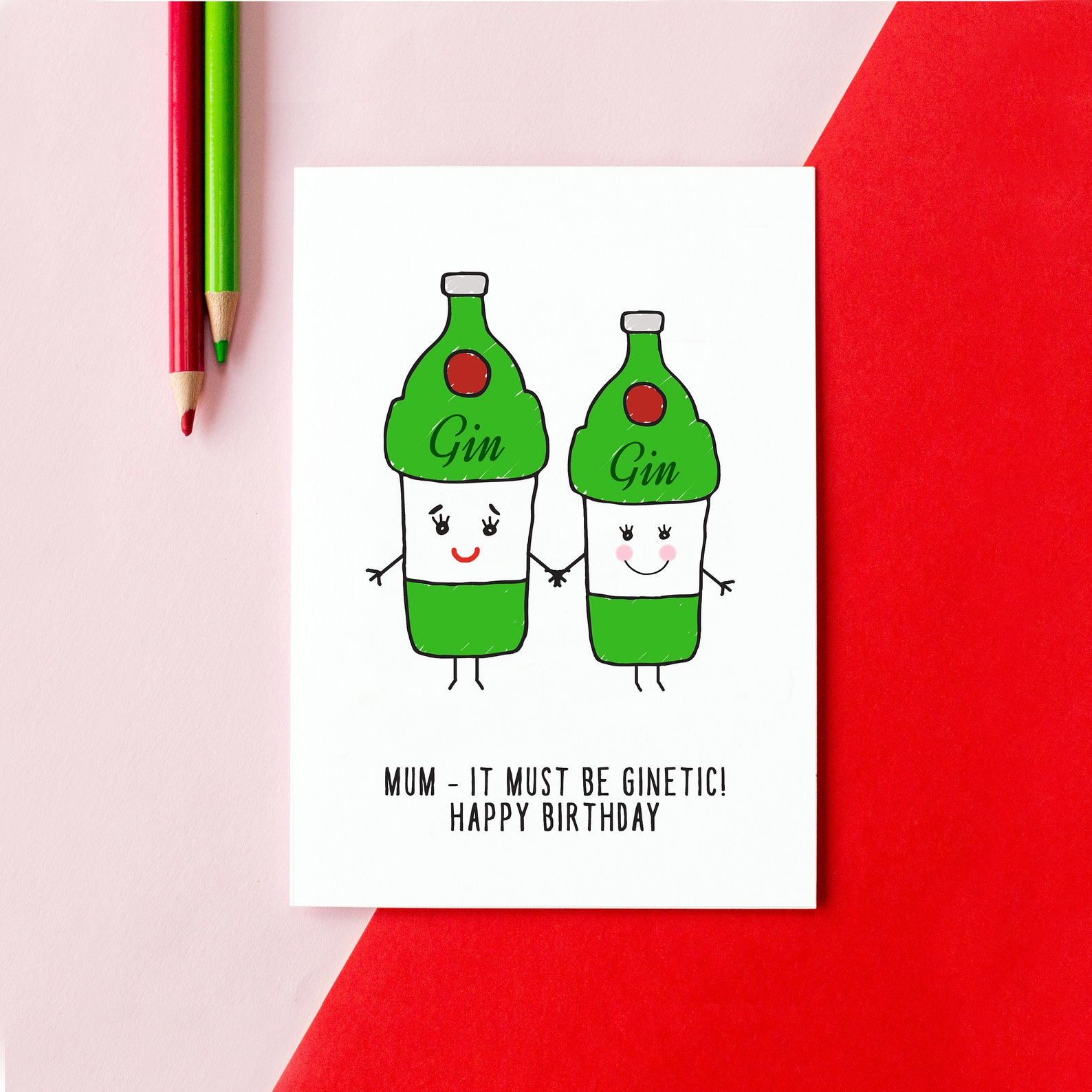 Ginetic Gin Birthday Card for Mum Gin Card Gin Birthday - Etsy UK