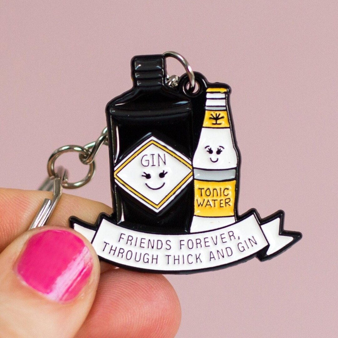 Thick & Gin Friendship Keyring, Gin Keychain Gift for Friend, Gin ...