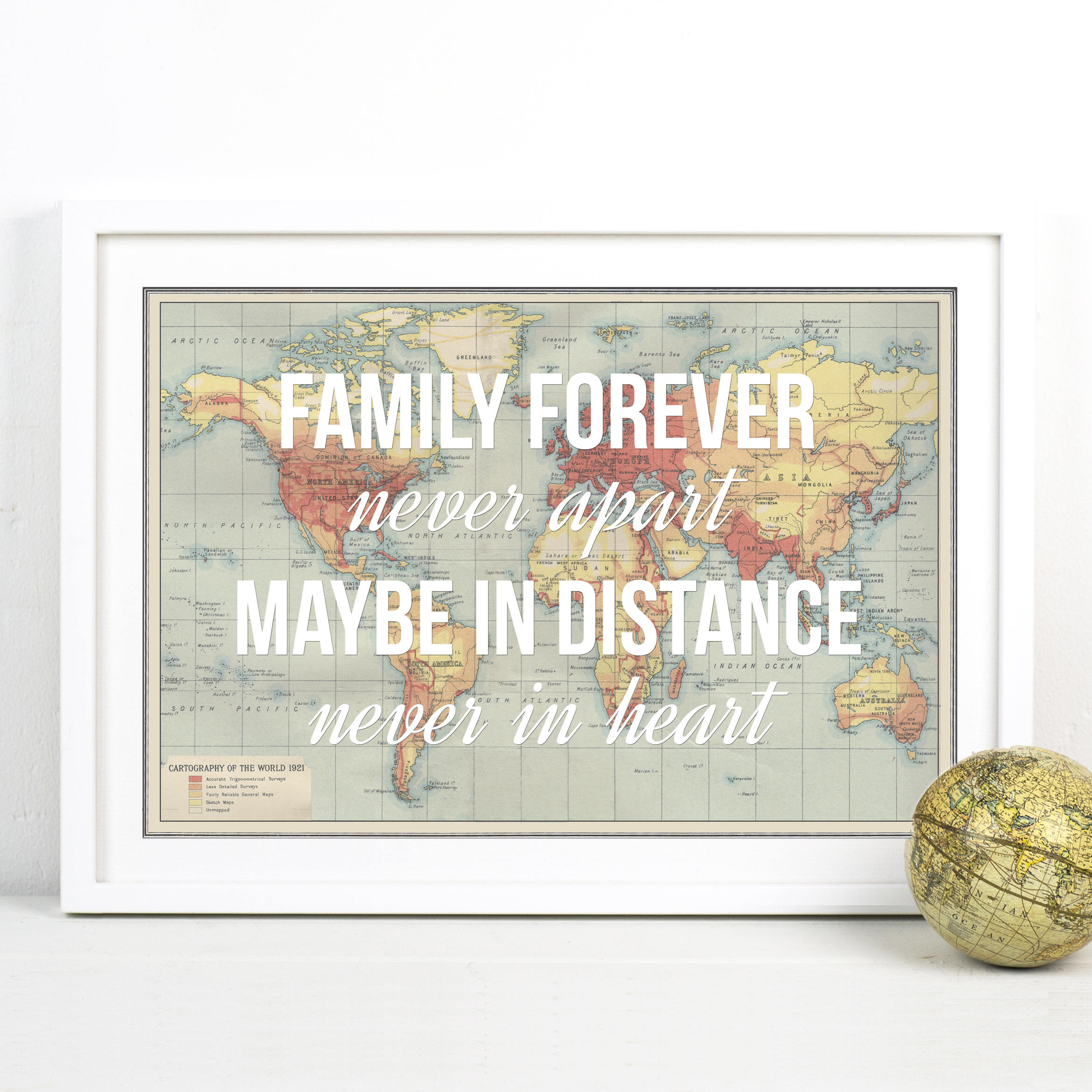 Long Distance Family Print Family Quote World Map Print Map | Etsy