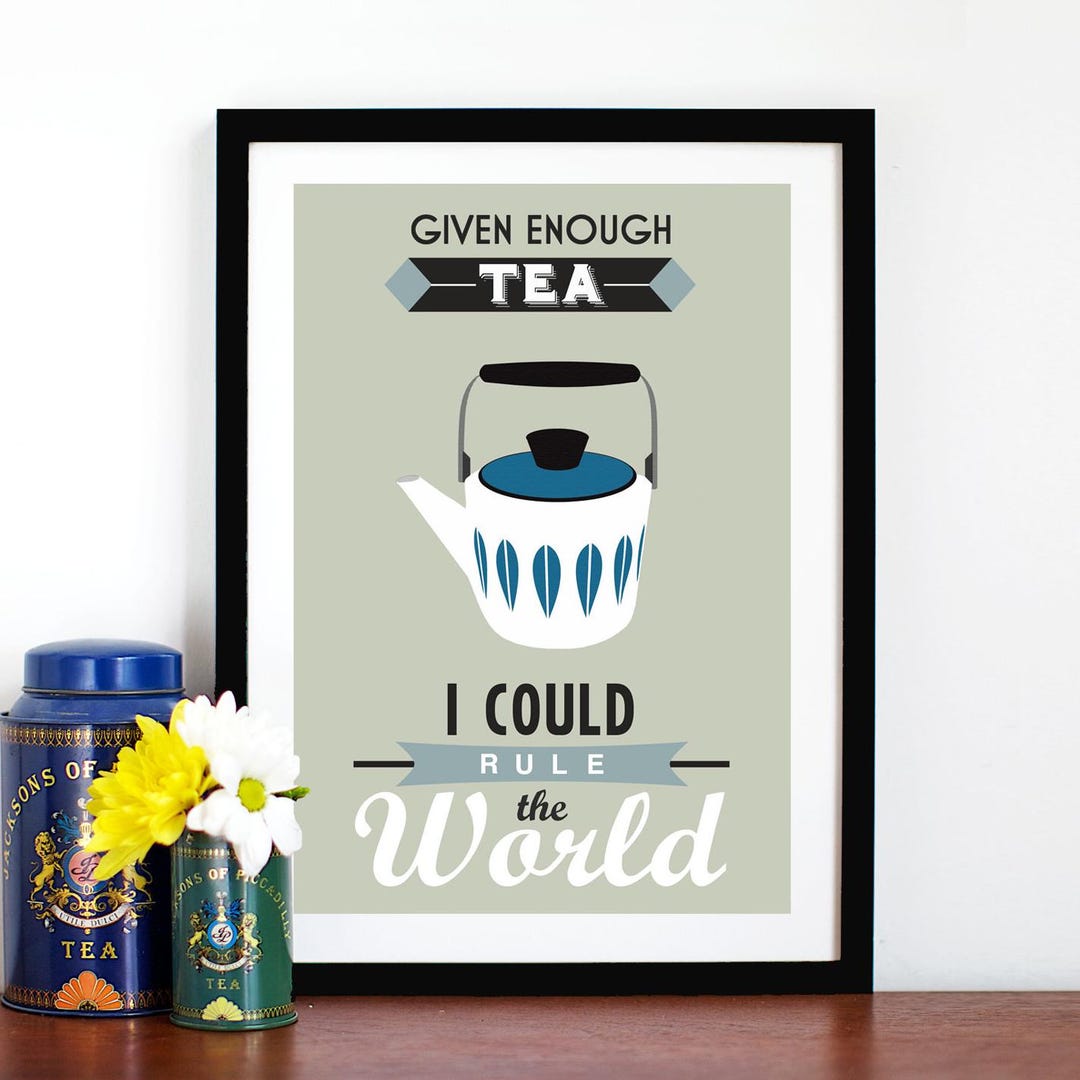 Tea Kitchen Art, Tea Poster, Tea Print, Retro Tea Print, Tea Decor ...