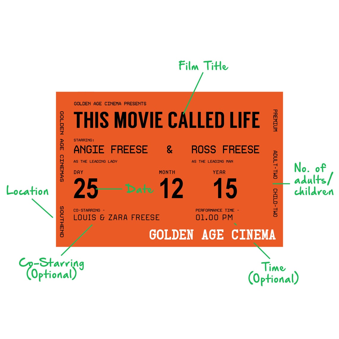 Personalised Cinema Ticket Wallet Insert Personalised Metal - Etsy