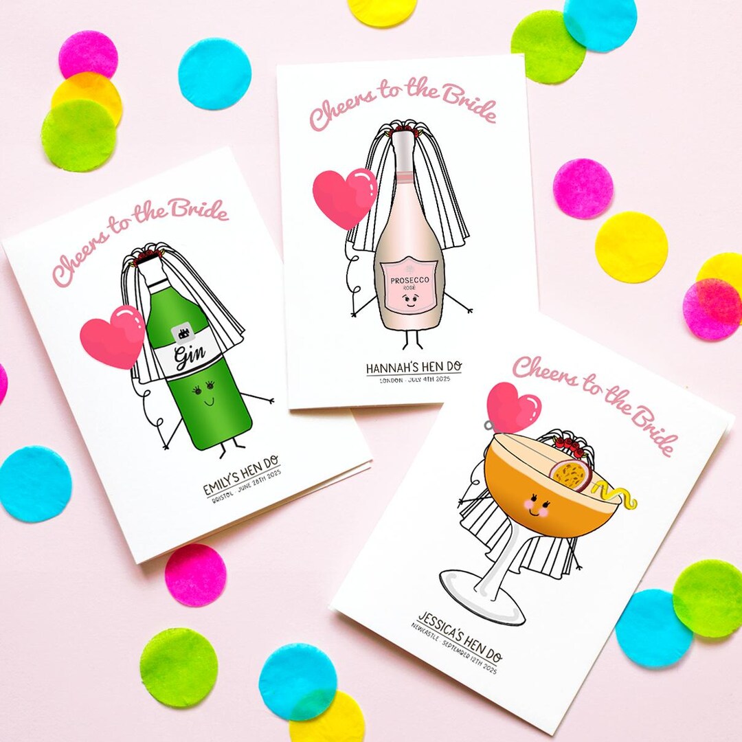 Personalised Hen Do Card for Bride, Custom Hen Party Invitations ...