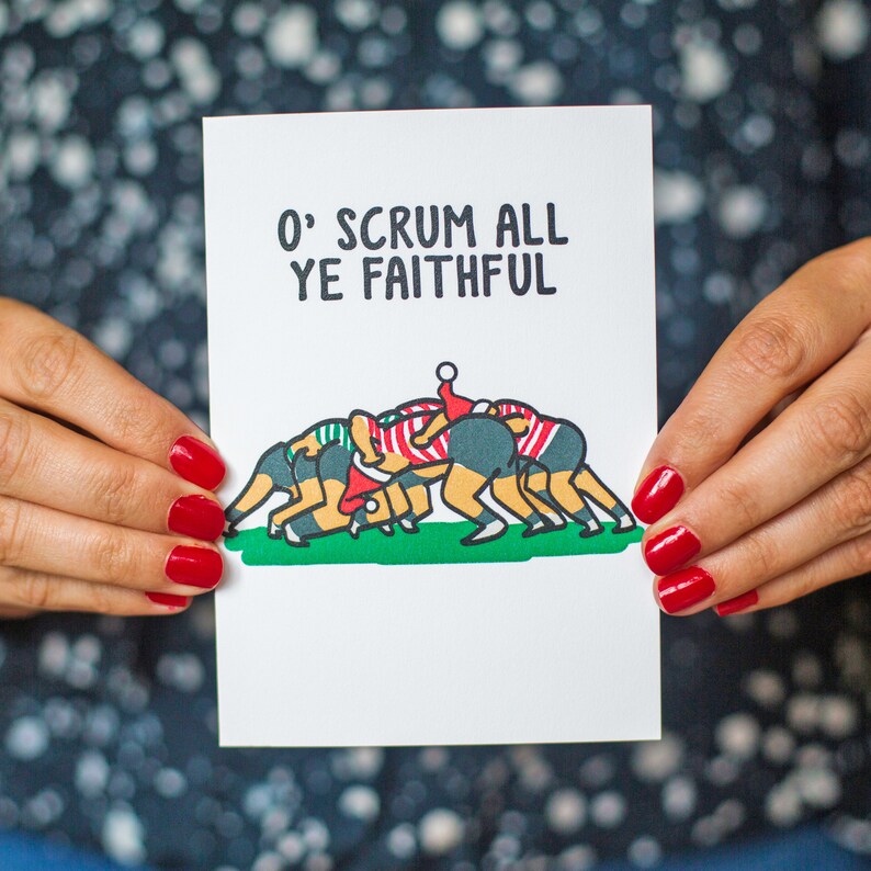 Funny Rugby Christmas Card, Funny Holiday Card, Rugby, Funny Christmas ...