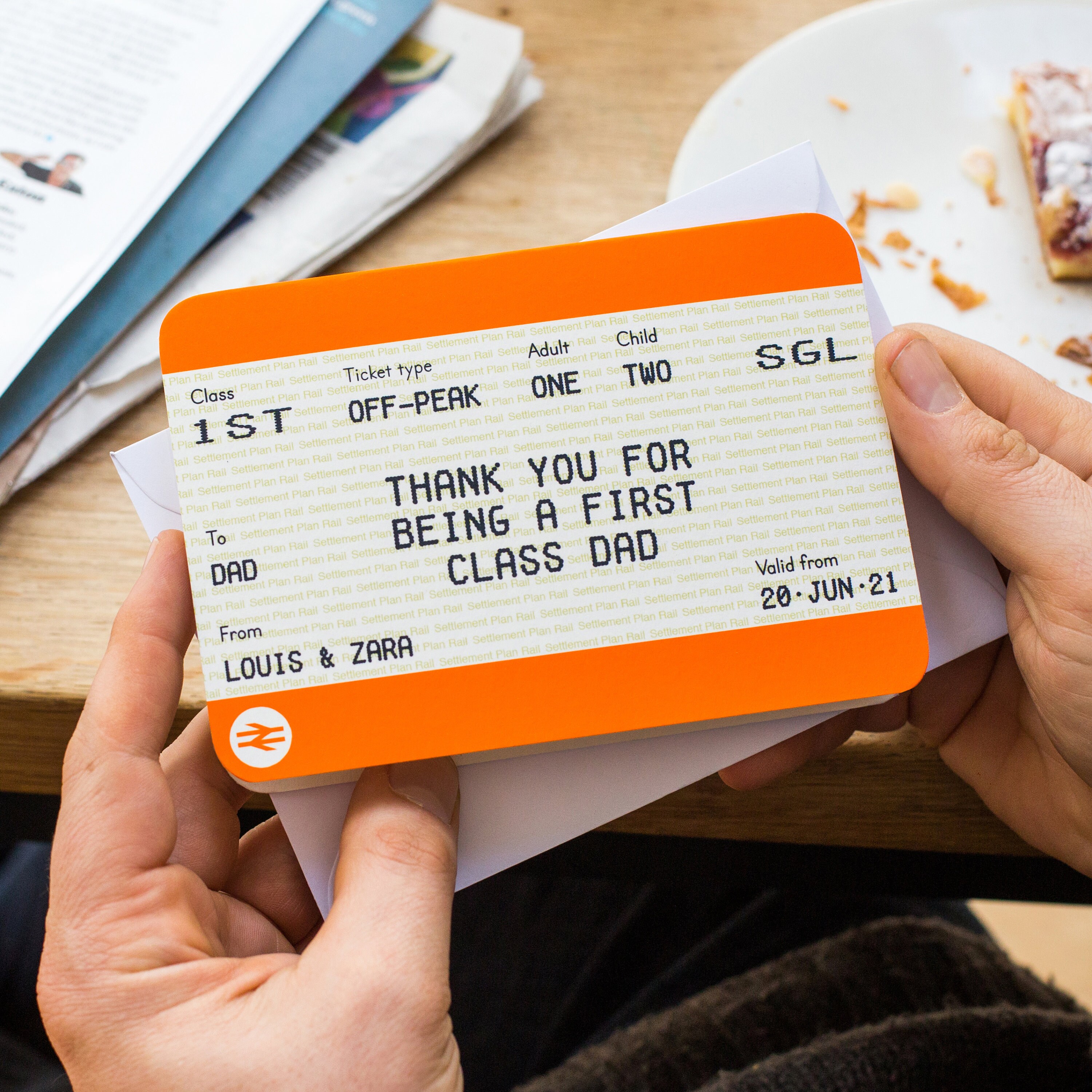 Personalised Card for Dad Train Ticket Card for Dad - Etsy UK