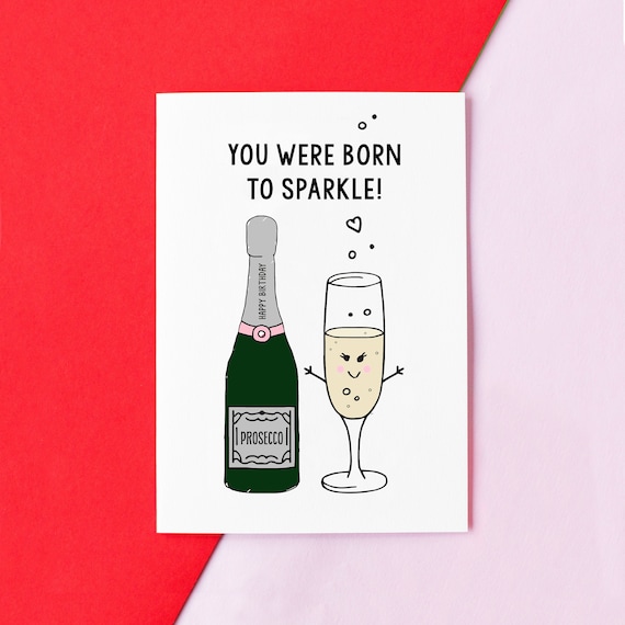 Personalised Birthday Card Prosecco Card Birthday Card | Etsy