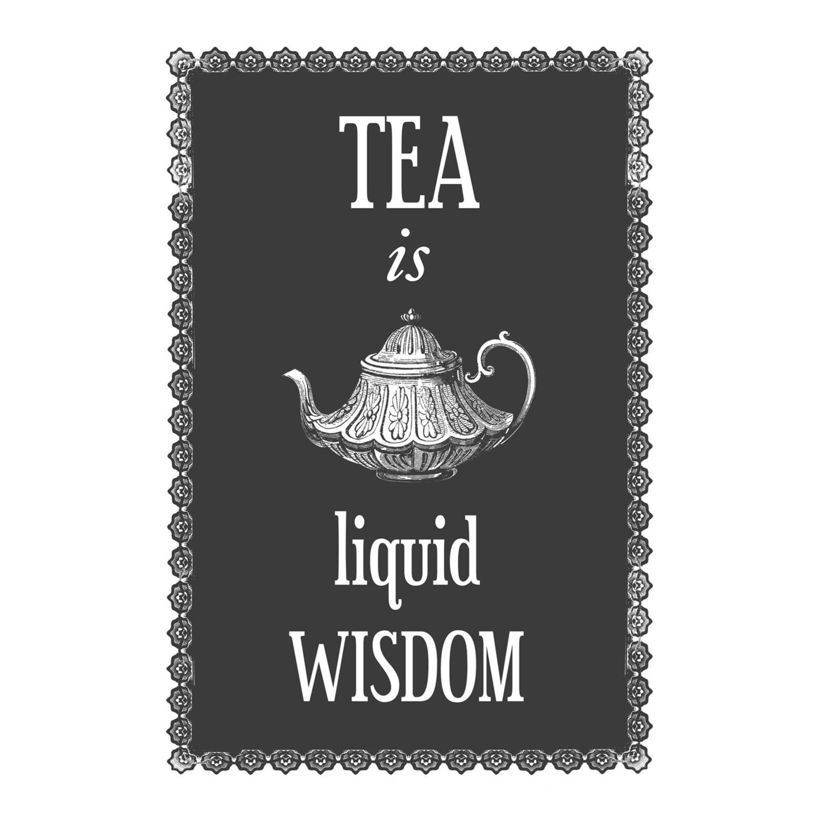 Tea Print Tea Quote Print Black and White Print Tea Quote - Etsy UK