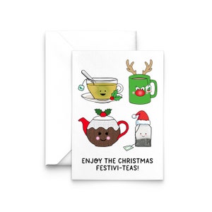 Funny Tea Pun Christmas Card, Funny Holiday Card, Funny Christmas Card ...